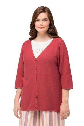 Ulla Popken Damen, große Größen, Short feminin Cardigan with Button Panel