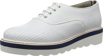 Tommy Hilfiger P1285AULINA 2A, Damen Derby Schnürhalbschuhe, Weiß (White 100), 38 EU (5 Damen UK)