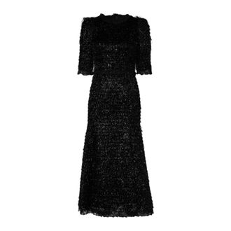 Dolce & Gabbana Gl&auml;nzendes A-Linie Midi-Kleid - - Dresses - Damen - Schwarzk - 2XS