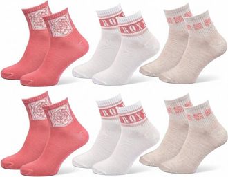 Roxy Lot Chaussettes Courtes Quarter - Pack de 6 Paires 1643RX6