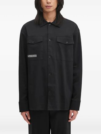 PANGAIA chest-pocket button-up shirt - Schwarz