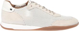 Baldinini Homme, Chaussures, Beige, Taille: 44 EU Baskets en daim et cuir perfor&eacute;