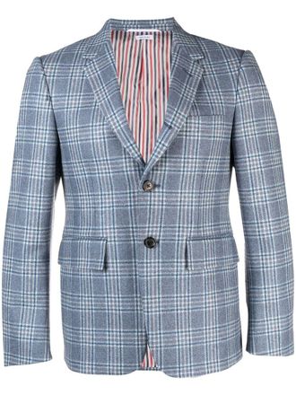 Thom Browne blazer &agrave; carreaux - Bleu