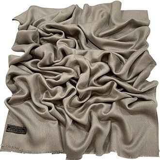 CJ Apparel Beige Echarpe de Pashmina en Ch&acirc;le Solide Couleur Unie Conception Wrap &Eacute;tole