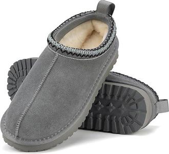 Mishansha Chaussons Femme Confortable Pantoufles avec Doublure en Fourrure Chaude Hiver Slippers Antid&eacute;rapant - Int&eacute;rieur et Ext&eacute;rieur Gris 39