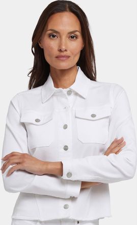 NYDJ Jacke mit fransigem Saum aus Stretch-Twill