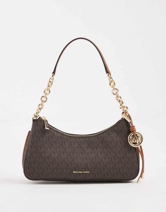 Michael Kors Nolita - Pochette port&eacute;e &eacute;paule &agrave; cha&icirc;ne et monogramme - Marron
