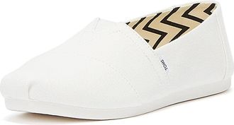 Toms Toms Damen Alpargata aus recycelter Baumwolle Flache Slipper, Wei&szlig;, 41 EU