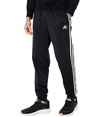 adidas Mens Standard Essentials Warm-Up Slim Tapered 3-Stripes Tracksuit Bottoms, Black/White, 4X-Large