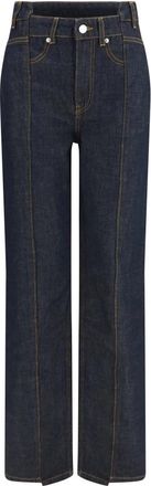 Ganni Slub Denim Fold Jeans - - Jeans - Damen - Blau - W27