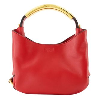 Moschino Rote Lederhandtasche Fr&uuml;hling-Sommer 2025 - - Bags - Damen - Rot - ONE SIZE
