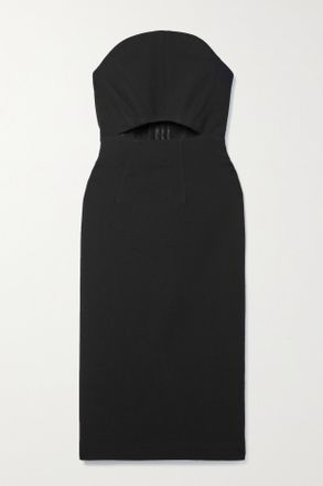 Roland Mouret Tr&auml;gerloses Midikleid Aus Woll-cr&ecirc;pe Mit Cut-out - Schwarz