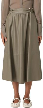 Liu Jo Femme, Jupes, Vert, Taille: 40 FR Jupe à Volants et Perles Asparago Aw25