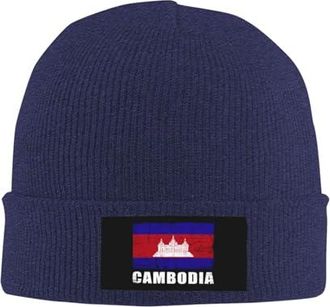 Generic Drapeau Cambodgien Vintage Amusant du Cambodge Unisex Bonnet De Pêcheur Coupe-Vent Bonnets Tricoté Doux Watch Cap pour Cyclisme Course À Pied Ski