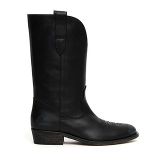 Via Roma 15 Femme, Chaussures, Noir, Taille: 37 EU Botte de cowboy en cuir noir