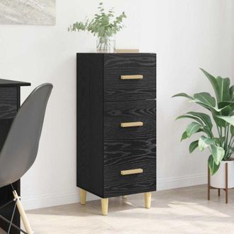 vidaXL Buffet Ch&ecirc;ne noir 34,5 x 34 x 90 cm Bois ding&eacute;nierie vidaXL