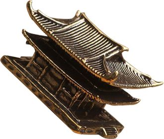 BESPORTBLE Vintage Messing Pavillon Figurine Miniatur Asiatische Zen Gartendekoration Wohnzimmer Aquarium Deko Haus Deko Multifunktionale Dekoration