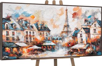 Yohji Yamamoto Art Landschaftsmalerei Acryl Gem&auml;lde auf Leinwand Moderne Bilder mit Rahmen Set handgemalt Wandbild Wohnzimmer Wohndekor echtes Kunstwerk 120x60 cm