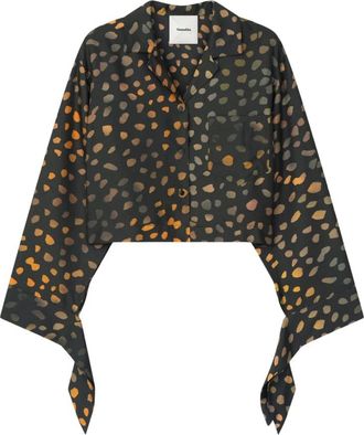 Nanushka Femme, Blouses et Chemises, Multicolore, Taille: 36 FR Nelida Twill Silk Shirt