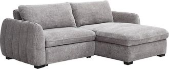 Vente-Unique Sof· rinconero Convertible y Reversible en Tejido Jaspeado Gris MONAVI