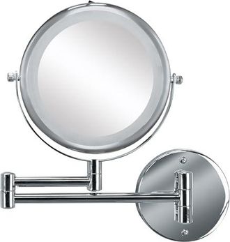 Kleine Wolke Kosmetikspiegel Brilliant Mirror mit 5-facher Vergr&ouml;&szlig;erung und LED Beleuchtung, Gr&ouml;&szlig;e: 25 x 27 x 3,5 cm, Material: Metall/Glas/LED