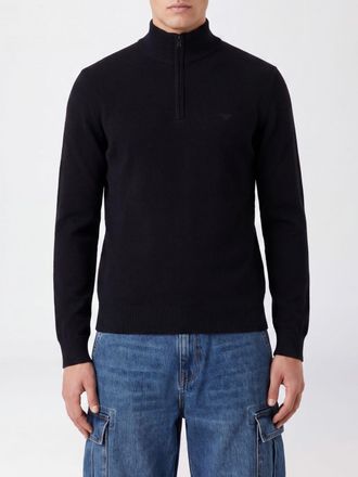 Emporio Armani Rollkragenpullover von aus Baumwolle mit halbem Rei&szlig;verschluss