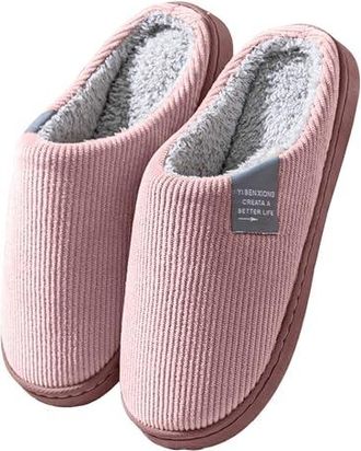 Generic Pantoufles pour femme en mousse &agrave; m&eacute;moire de forme - Pantoufles dint&eacute;rieur et dext&eacute;rieur antid&eacute;rapantes - Chaudes et moelleuses, 1 rose., 40 EU