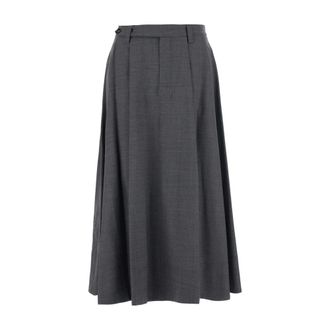 Brunello Cucinelli Midi-Rock mit Monili-Verzierung - - Skirts - Damen - Grau - M