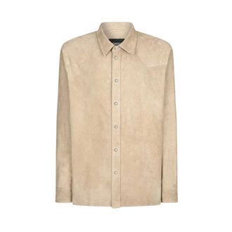 Dondup Homme, Chemises, Beige, Taille: XL Veste chemise en daim