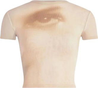 Jean Paul Gaultier Mesh Baby T-Shirt mit Print - - Tops - Damen - Beige - S