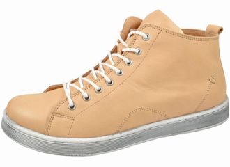 Andrea Conti Damen Stiefelette Leder High Top Sneaker Rei&szlig;verschluss 0348734, Gr&ouml;&szlig;e:42 EU, Farbe:Beige