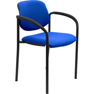 Piqueras y Crespo Chaise fixe Villalgordo bali bleu marine cadre noir avec accoudoirs