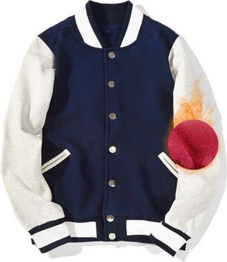 ORANDESIGNE Veste de Baseball Homme College Manteau Varsity Jacket Blouson Veste de Couple Unisexe Vintage Mode Basic College Sport Jacket Veste de Survêtement Ma