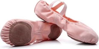 BESTONZON JOINPAYA Chaussures de Danse Classique en Tissu Élastique Couleur Chair pour Adultes Semelle Antidérapante Professionnelle Bride Élastique Croisée Pan