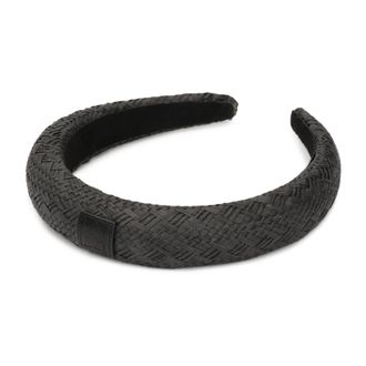 Kazar Femme, Accessoires, Noir, Taille: ONE Size Bandeau noir tress&eacute; en paille de papier