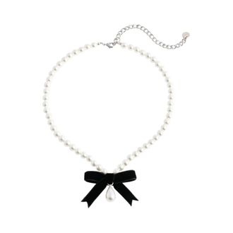 Self Portrait Collier &agrave; perles et - Femme - Accessoires - Blanc - Taille: ONE Size
