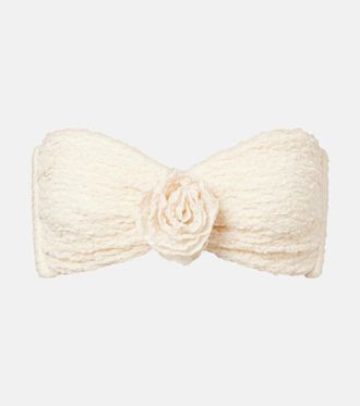 Montce Swim Haut de bikini bandeau Rosa &agrave; appliqu&eacute;s fleuris