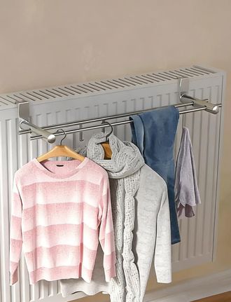 Generic Regal &uuml;ber dem Heizk&ouml;rper mit doppeltem W&auml;schest&auml;nder, kein Stanzen erforderlich, for Wohnzimmer, Schlafzimmer, Badezimmer, B&uuml;ro, Flur(Double bar,100c