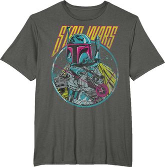 Star Wars Boba Fett Neonblaster-T-Shirt mit Vintage-Grafik T-Shirt