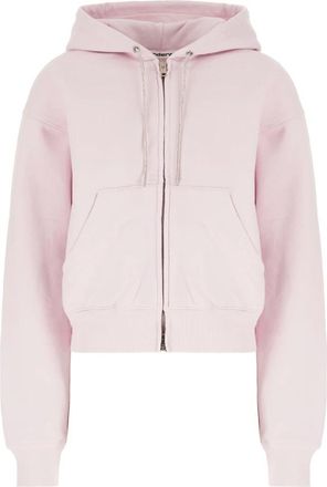 Alexander Wang Femme, Sweatshirts et sweats &agrave; capuche, Rose, Taille: 44 FR Cropped Zip-Up Sweat &agrave; capuche