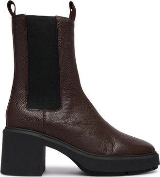Calvin Klein Stiefeletten Calvin Klein Block Heel Chelsea Boot Lth HW0HW03694 Dunkelbraun