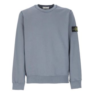 Stone Island Blaues Baumwoll-Sweatshirt mit Logopatch - - Sweatshirts & Hoodies - Herren - Blau - XL