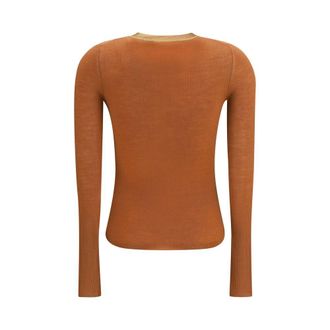 Chlo&eacute; Merino Wool Henley Shirt - Beige