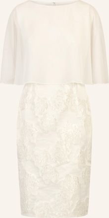 Apart Jacquardkleid Mit Chiffoncape weiss