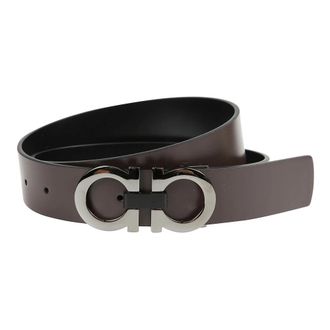 Ferragamo Reversible Gancini Belt - - Accessories - Herren - Braun - 85 CM