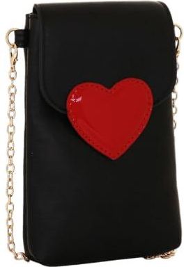 Camomilla &Eacute;tui pour T&eacute;l&eacute;phone Portable Femme, Similicuir, Collection Love Bag, Couleur Noir