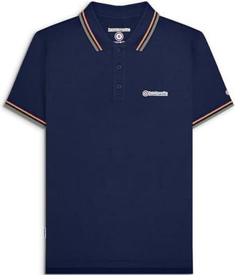 Lambretta Polos &agrave; pointes pour homme, Bleu marine/nug/lichen, M