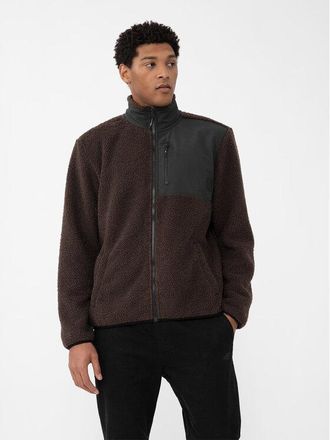 4F Fleecejacke 4FAW23TFLEM116 Braun Regular Fit