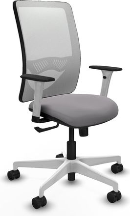 Piqueras y Crespo Arbeitsstuhl Zulema mit wei&szlig;en und schwarzen Armlehnen, h&ouml;henverstellbare Lendenwirbelst&uuml;tze, ausgestattet mit Sincro 3 Positionen und Schneideschaum,