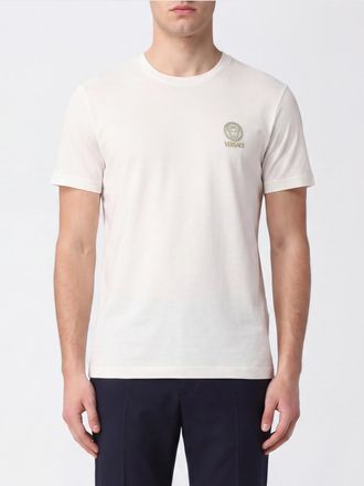 Versace T-shirt slim fit en coton avec logo Medusa contrastant